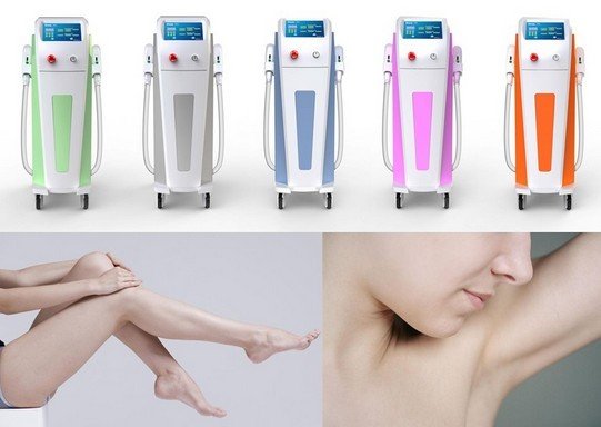 Multifunctional 3 handles permanent hair removal SHR+SR and HR machine / e-light ipl rf la