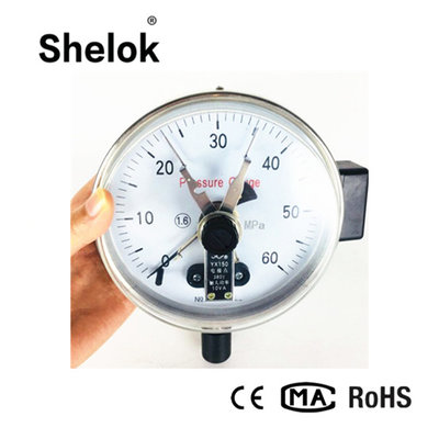 Magnetic snap-action yxc-100 industrial bottom mounting types electric contact pressure gauge