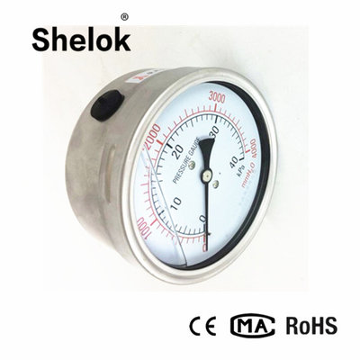 Stainless steel kpa mmH2O 304SS copper dual scale micro vacuum capsule pressure gauge