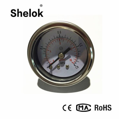 Spiral tube 40mm 304SS oil back connection pressure gauge mpa kg and psi