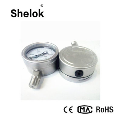 250bar high temperature bourdon tube manometer liquid filled pressure gauge stainless steel