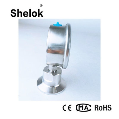All stainless steel clamp diaphragm seal sanitary pressure gauge with visual alarm