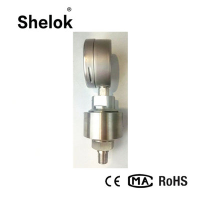 Stainless steel glycerine or silicone oil filled diaphragm seal pressure gauge with one piece welding isolator