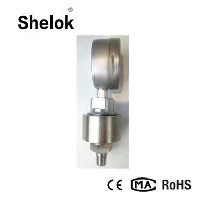 Stainless steel glycerine or silicone oil filled diaphragm seal pressure gauge with one piece welding isolator
