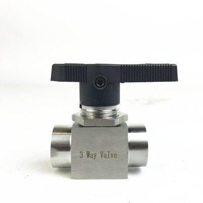 stainless steel 3-way ball valve/3 way high pressure ball valve