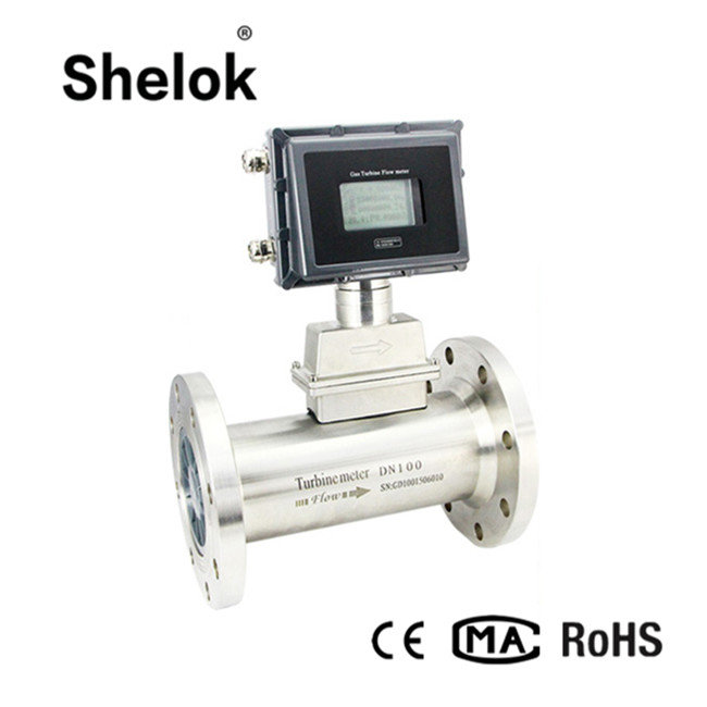 Digital DN25~300mm pulse 4-20mA flange stainless steel turbine gas flow meter