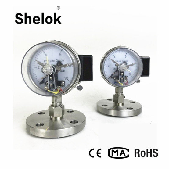 Diaphragm seal electric contact flange type dry pressure gauge manometer