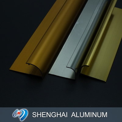 Golden Anodized Surface Treatments 1-6M Aluminum Tile Trim Floor Edge Decoration Profiles