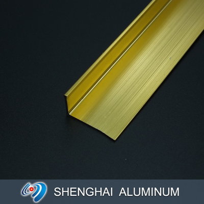 Golden Anodized Surface Treatments 1-6M Aluminum Tile Trim Floor Edge Decoration Profiles