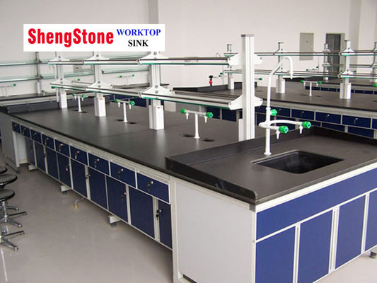 H-Frame steel wood lab central bench,island worktop-Epoxy resin worktop