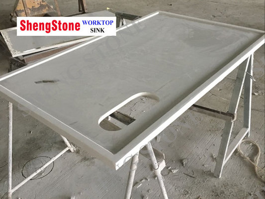 Professional customization fume hood  epoxy resin countertop,19/26 mm light grey epoxy resin marinetop
