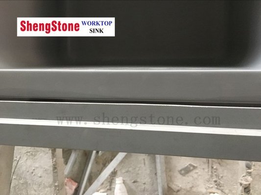 Dark Grey Epoxy Resin Sink Inserted Into Epoxy Resin Worktop