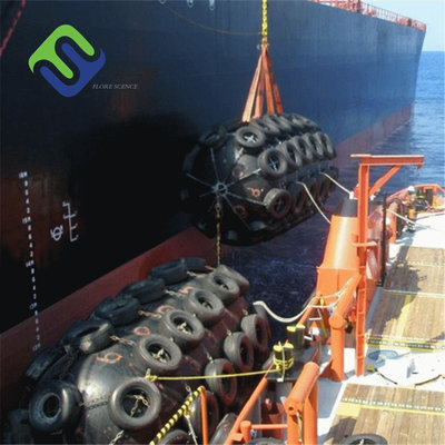 STS pneumatic rubber fender with tire net, yokohama fender, floating ship fender factory