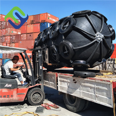 Floating ship dock fender, pneumatic rubber fender, yokohama fender with tire net