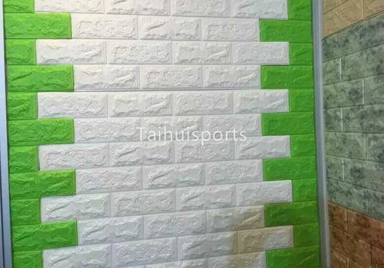 White Embossed 3D Textured Brick Wallpaper Decor Interior Moisture Proof