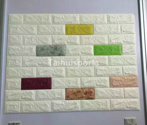 White Embossed 3D Textured Brick Wallpaper Decor Interior Moisture Proof