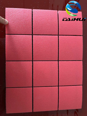 Red PE Foam Customized Thickness Two Sides Slotted Rubber Artificial Turf Shock Pad Fire Resistant FIFA Standard