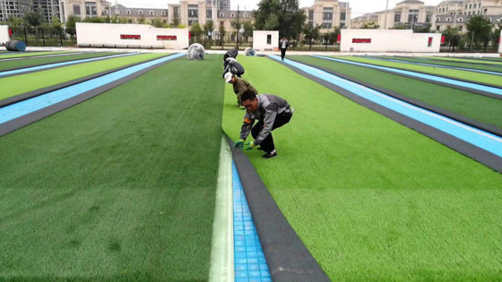 Crosslinked Double-Sided Slotted Playground Composite PU Foam Water Proof Artificial Turf Underlay Soccer Baseball Court