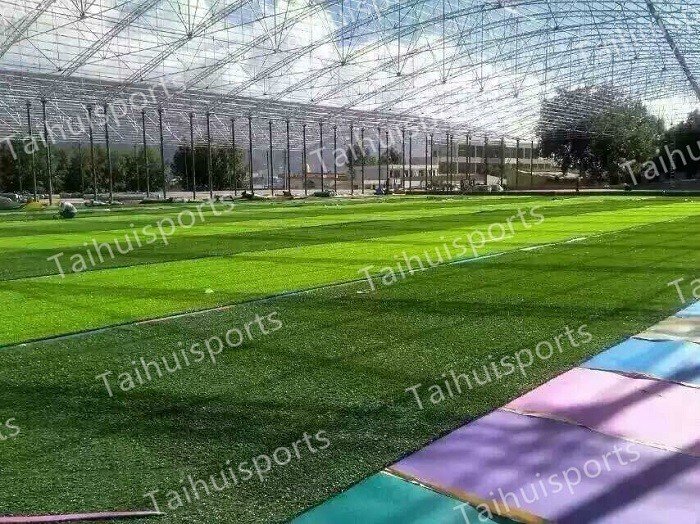 Two Sides Grooved Water Proof UV Resistant 50 MM Thick Artificial Grass Underlay For Golf Field Rubber Carpet