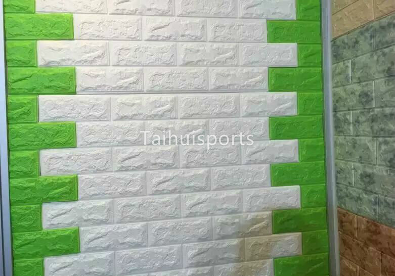 White Embossed 3D Textured Brick Wallpaper Decor Interior Moisture Proof