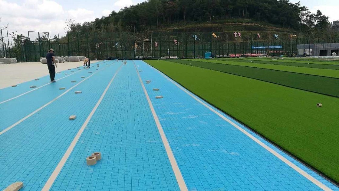 Double-Sided Slotted PE Foam Soccer Shock Pad Various Thickness Water Proof Underlay UV Stable