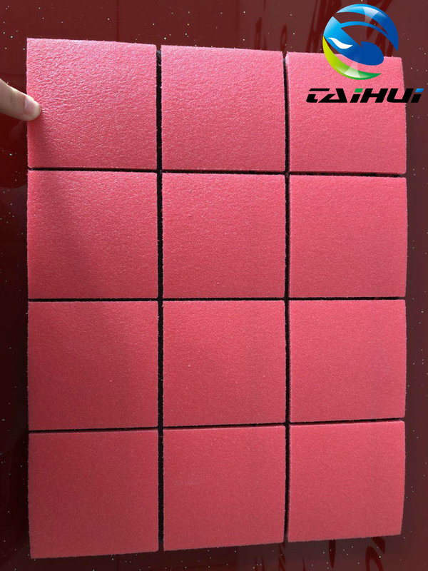 Red PE Foam Customized Thickness Two Sides Slotted Rubber Artificial Turf Shock Pad Fire Resistant FIFA Standard