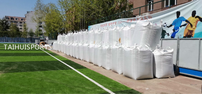 Eco Friendly Commercial Artificial Turf Infill Provide Safety UV Resistant For Sports Quality Low Bulk Density