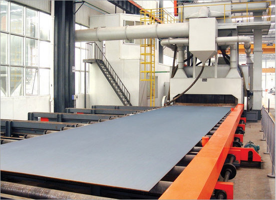 Steel Plate Shot Blasting Machine Pretreatment Line , Blast Cleaning Machine 157 KW