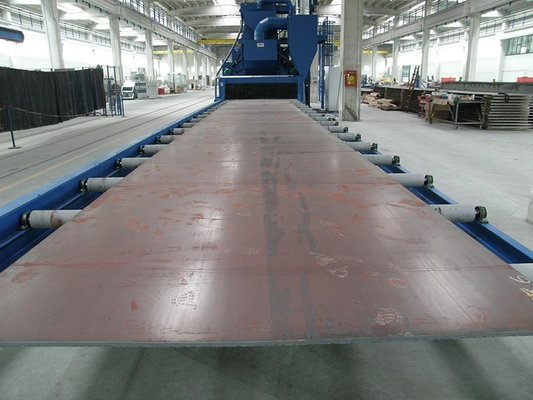 Steel Plate Shot Blasting Equipment / Machine Roller Conveyor
