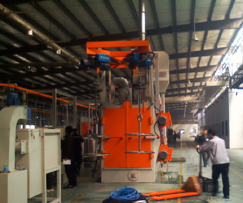 Y Shape Spinner Hanger Shot Blasting Machines , Shot Peening Machine Customized