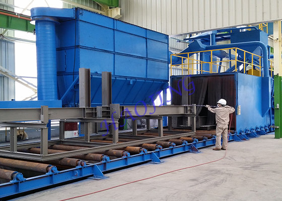 Automatic Wheel Blast Machine With Roller Belt Conveyor System Eco - Friendly