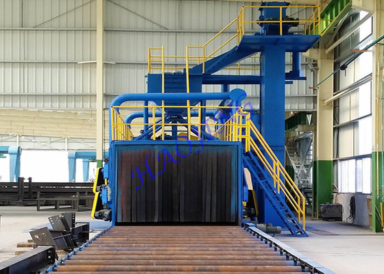 Continuous Conveyor Auto Wheel Blast Equipment For Round Steel Bar