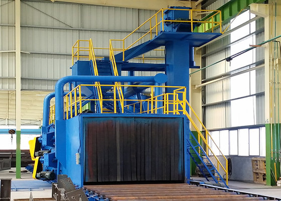 Continuous Shot Blaster Machine , Pipe Shot Blasting Machine Sharp Edges Smoothing