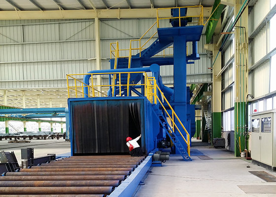 Roller Conveyor Blast Cleaning Machine For Metal Castings Surface Sand Removing