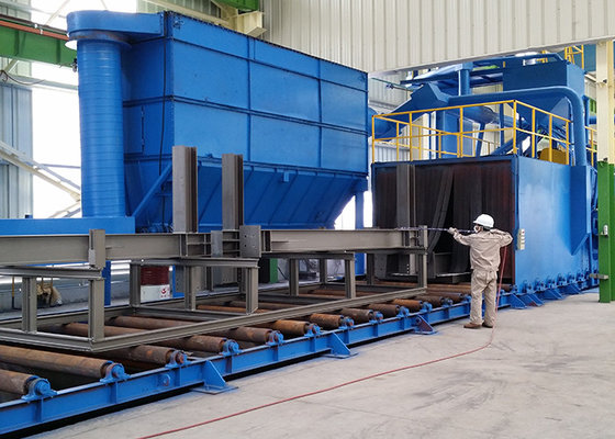 Passing Through Tunnel Blast Cleaning Machine For Profiles / Stone High Speed