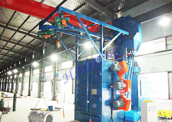 Double Hangers Spinner Shot Blaster Machine , Wheel Cleaning Machine For Bearing Industry
