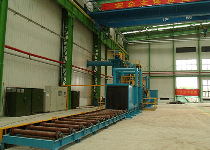 High Power Roller Conveyor Shot Blasting Machine For Steel Plate Materials