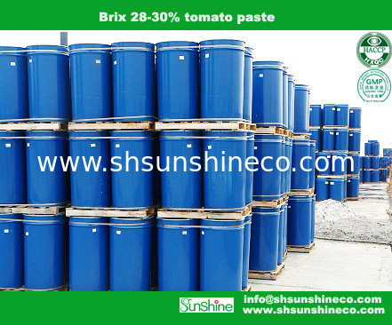 high quality tomato paste in drum steel  with 100% fresh tomato and non-GMO 30-32% Brix Cold break