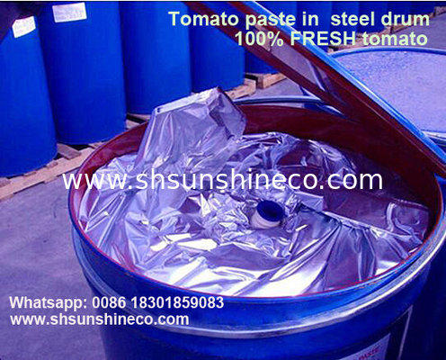 Crop 2016 100% fresh tomato paste brix28~30%, 30~32%, 36~38% tomato paste in drum