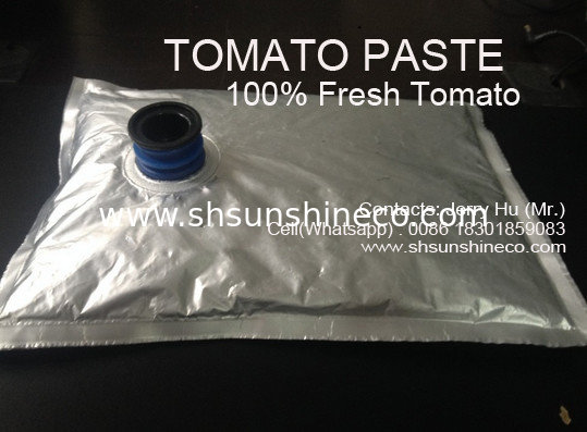Aseptic bag tomato paste in drum steel  with 100% fresh tomato and non-GMO 30-32% Brix Cold break