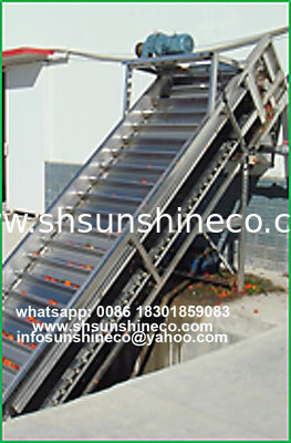 Bucket type fruit and vegetable lifting machine wtih receiving hopper high quality 304 stainless steel material