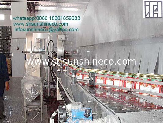 Spray continuous pasteurization cooling tunnel