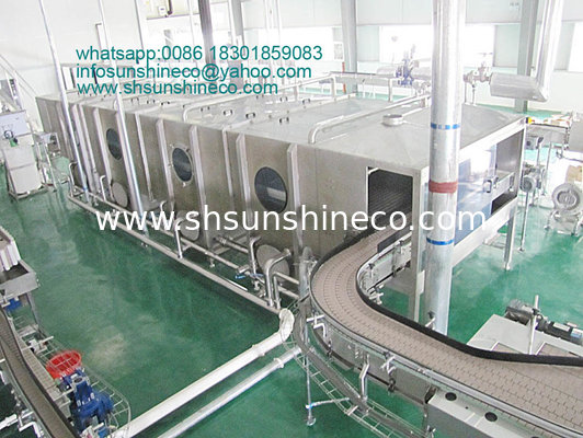 Spray continuous pasteurization cooling tunnel second pasteurization of various bottle, canne, or bag tomato paste