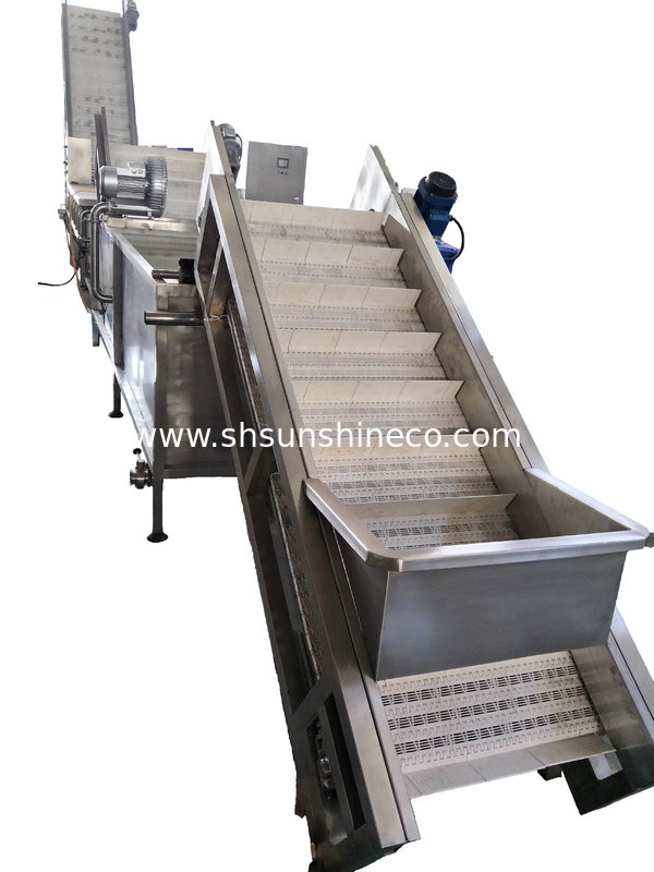 Bucket type fruit and vegetable lifting machine wtih receiving hopper high quality 304 stainless steel material