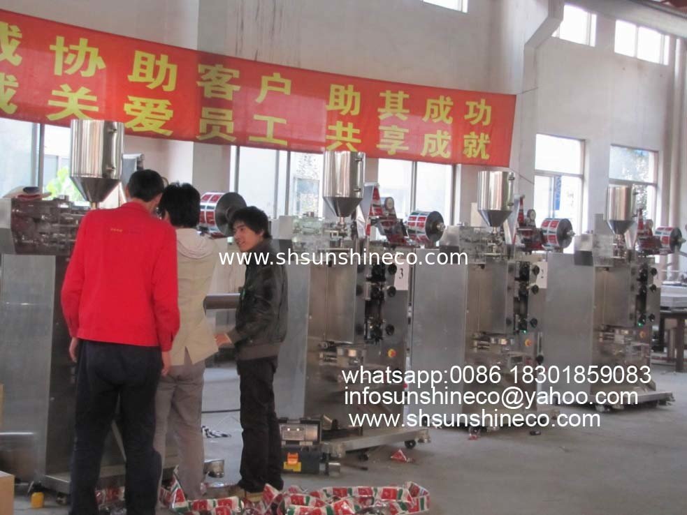 vertical type type three or four side sealing machine for pouch or sachet tomato paste production plant