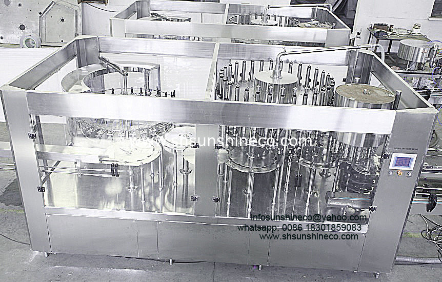 PET bottle washing, filling and sealing machinery for water, tea, juice drinks, carbonated beverage processing plant
