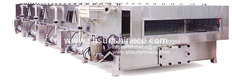 Spray continuous pasteurization cooling tunnel for tin can tomato paste kechup sauce