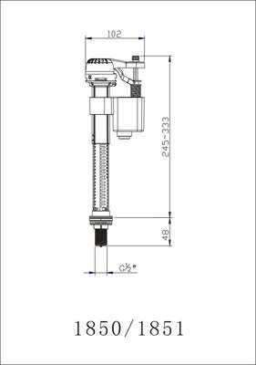 High Level Toilet Tank Fill Valve Sanitary Ware For Small Bathrooms