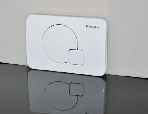 White ABS Standing Floor Toilet Push Panel / Plate Bathroom Toilet Products