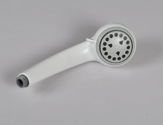 Five Function White Plated Plastic Shower Head , Low Pressure Shower Head Under 0.1Mpa